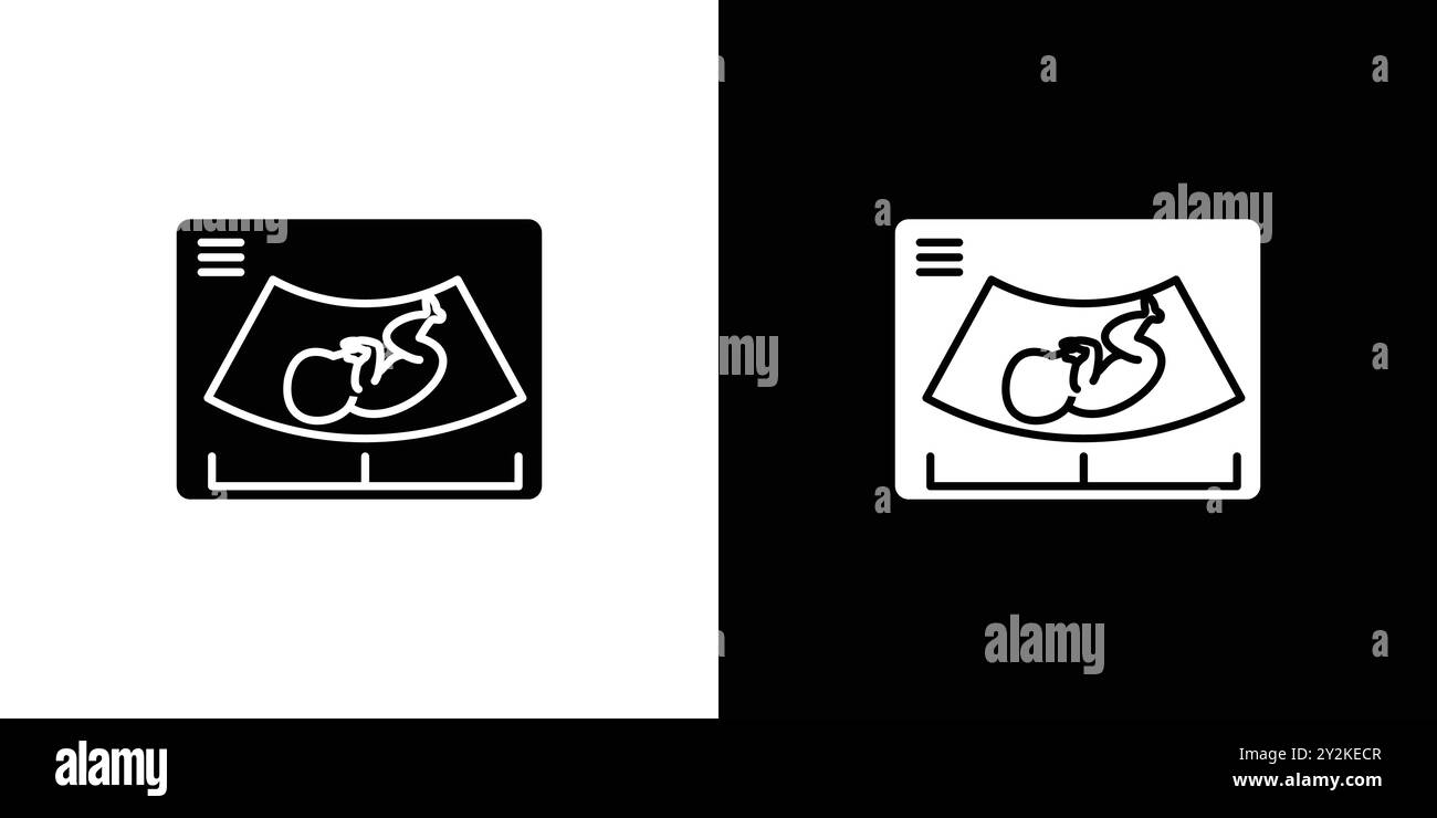 Ultrasonography icon linear logo mark set collection in black and white for web Stock Vector ...
