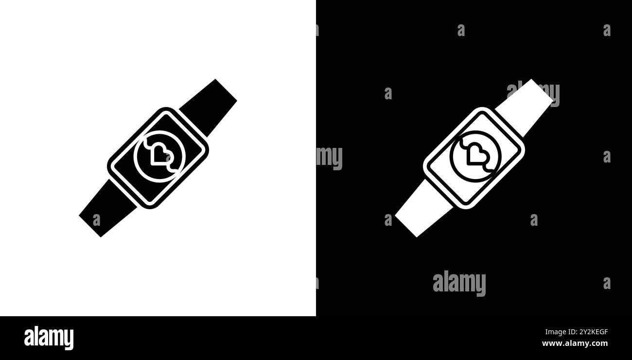 Smart watch icon linear logo mark set collection in black and white for ...