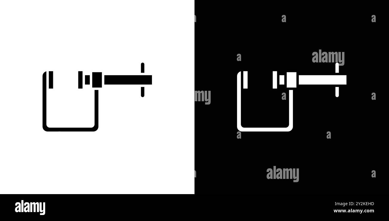 Vice clamp icon linear logo mark set collection in black and white for ...
