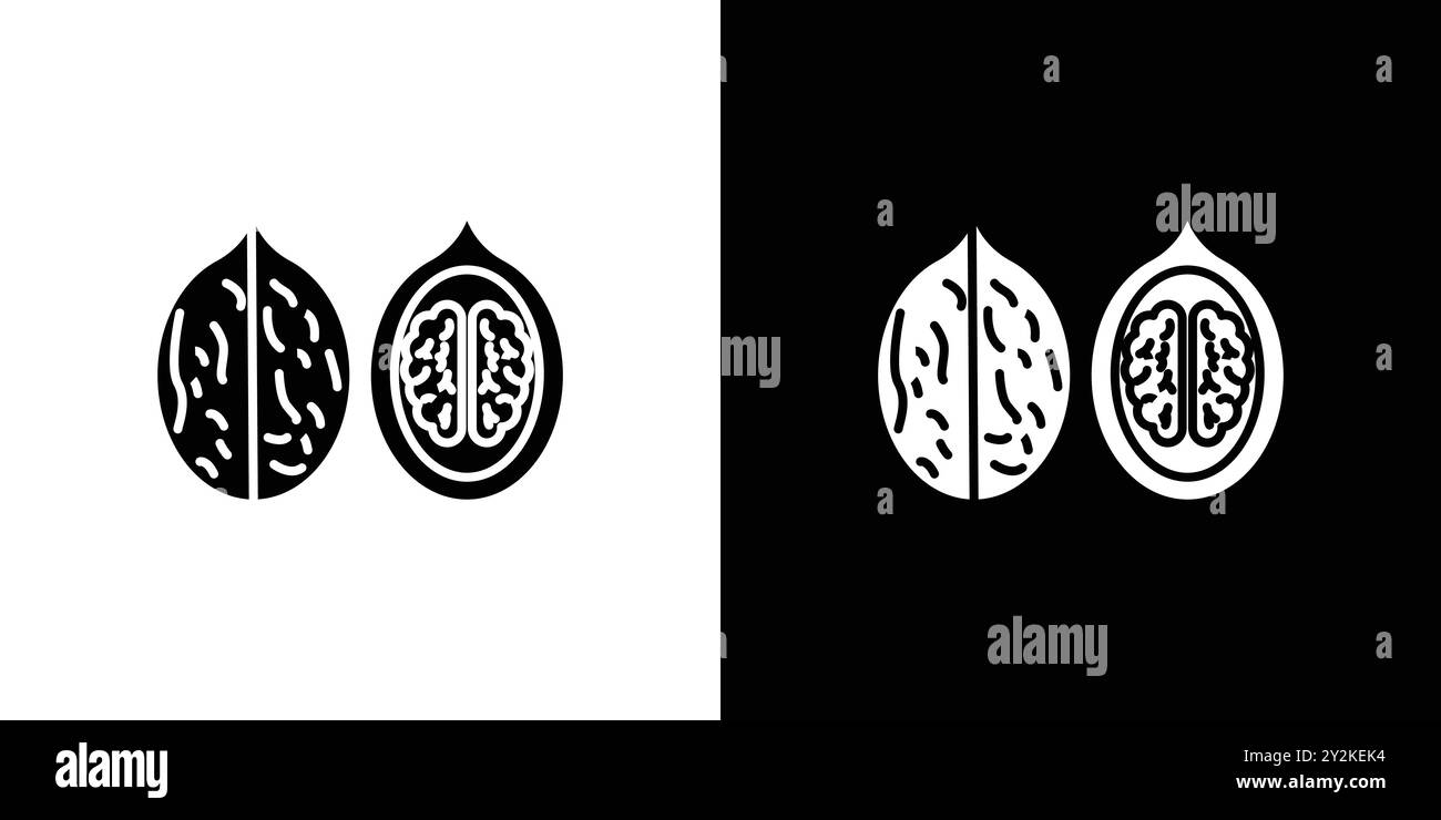 Walnut Icon Linear Logo Mark Set Collection In Black And White For Web Stock Vector Image And Art