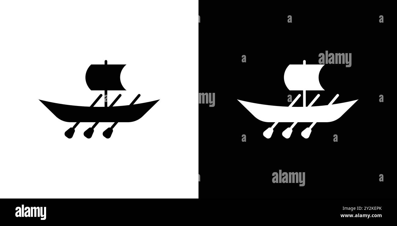 trireme icon linear logo mark set collection in black and white for web ...