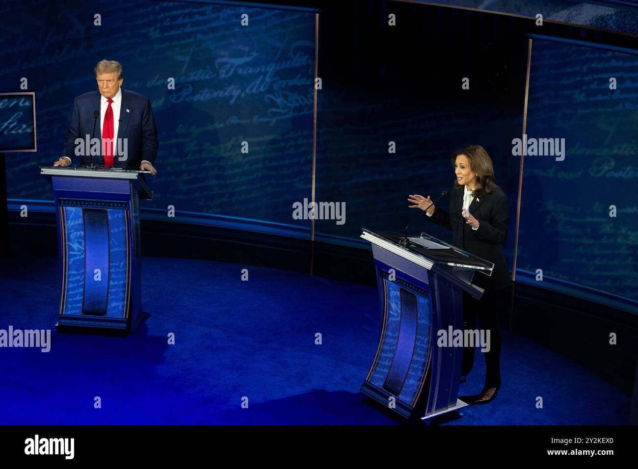Philadelphia, Pennsylvania, USA. 10th Sep, 2024. (L-R) Former President ...