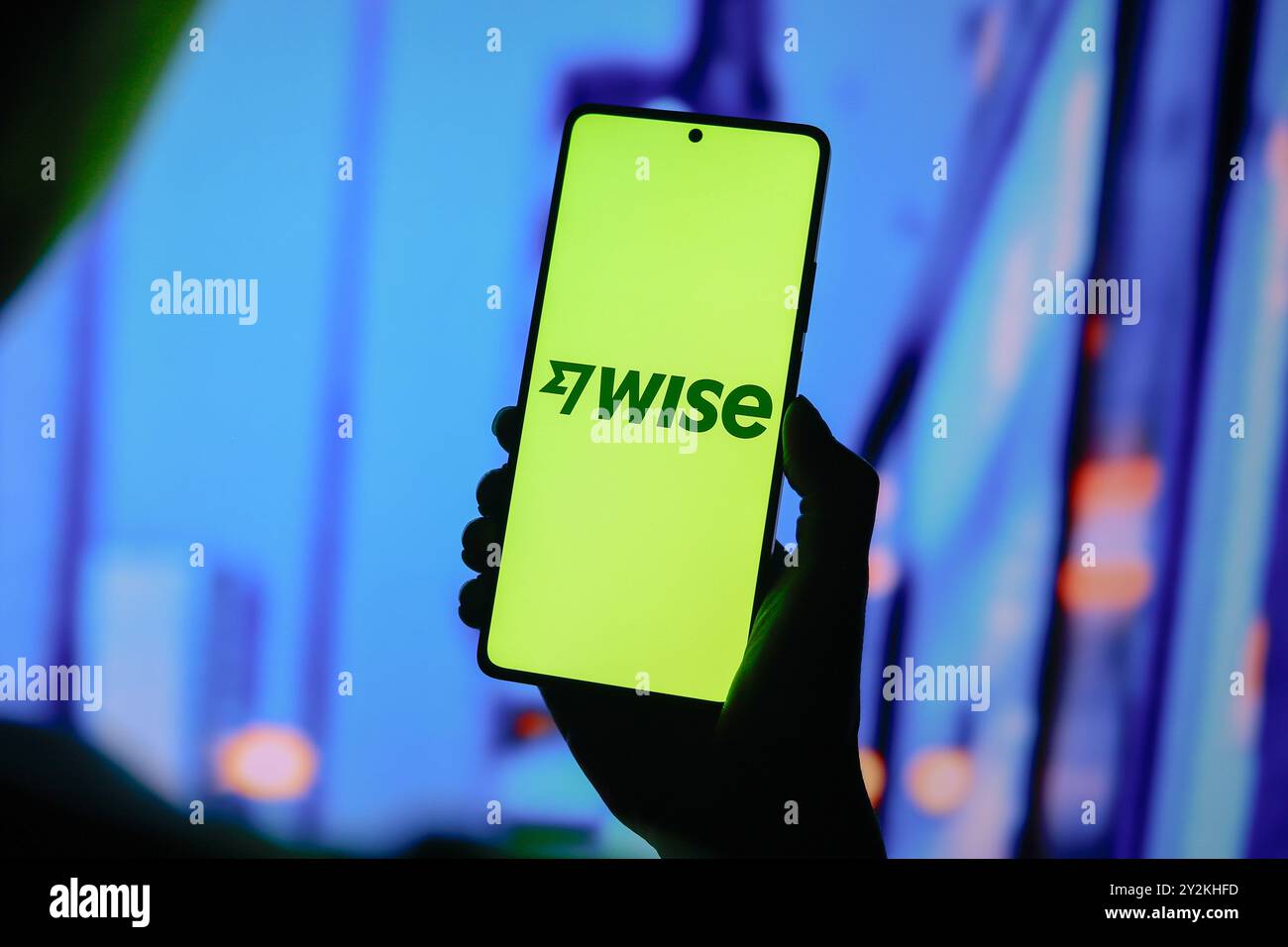 In this photo illustration, the Wise logo is displayed on a smartphone ...