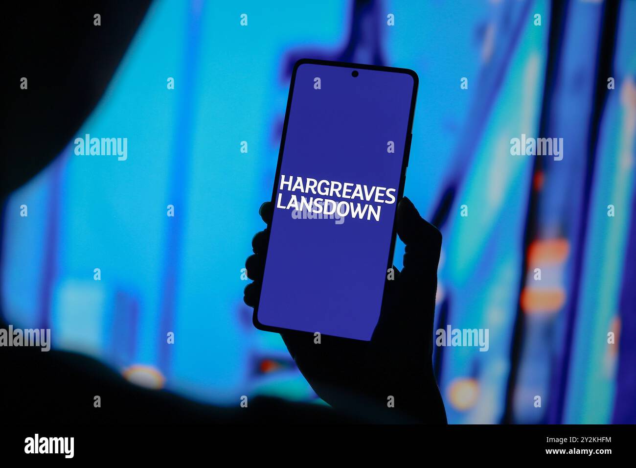 In this photo illustration, the Hargreaves Lansdown logo is displayed ...