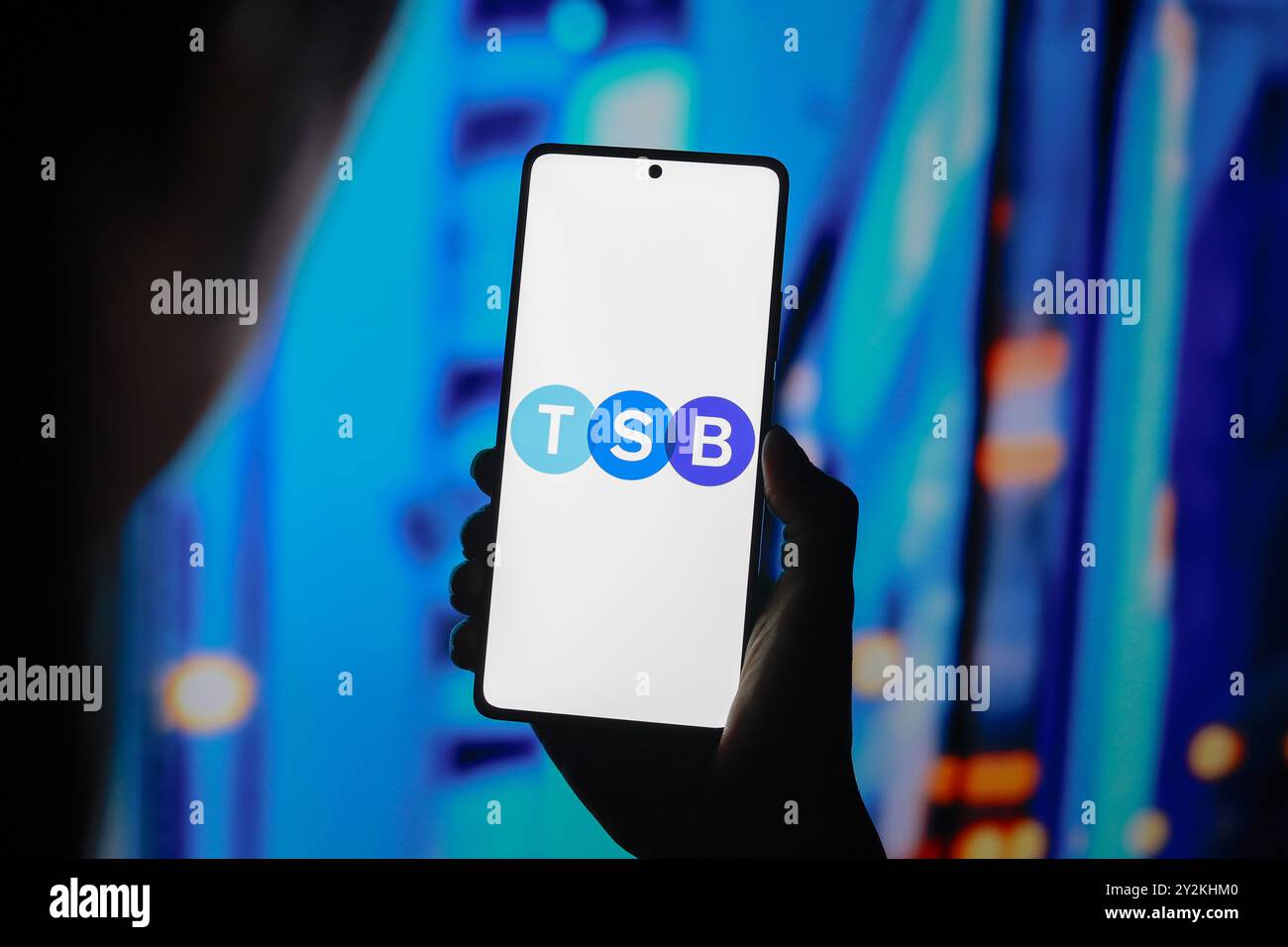 In this photo illustration, the TSB Bank logo is displayed on a ...