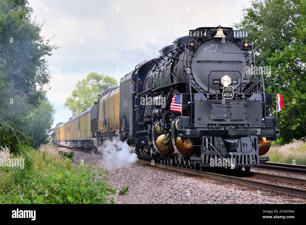 DeWitt, Iowa, USA. The largest steam locomotive ever built, a Union Pacific Railroad 'Big Boy ...