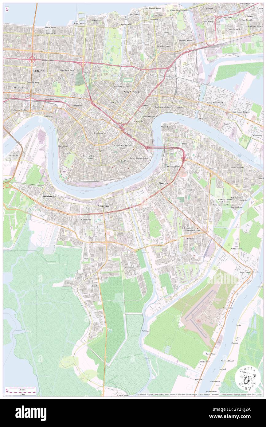 Map of harvey louisiana Cut Out Stock Images & Pictures - Alamy