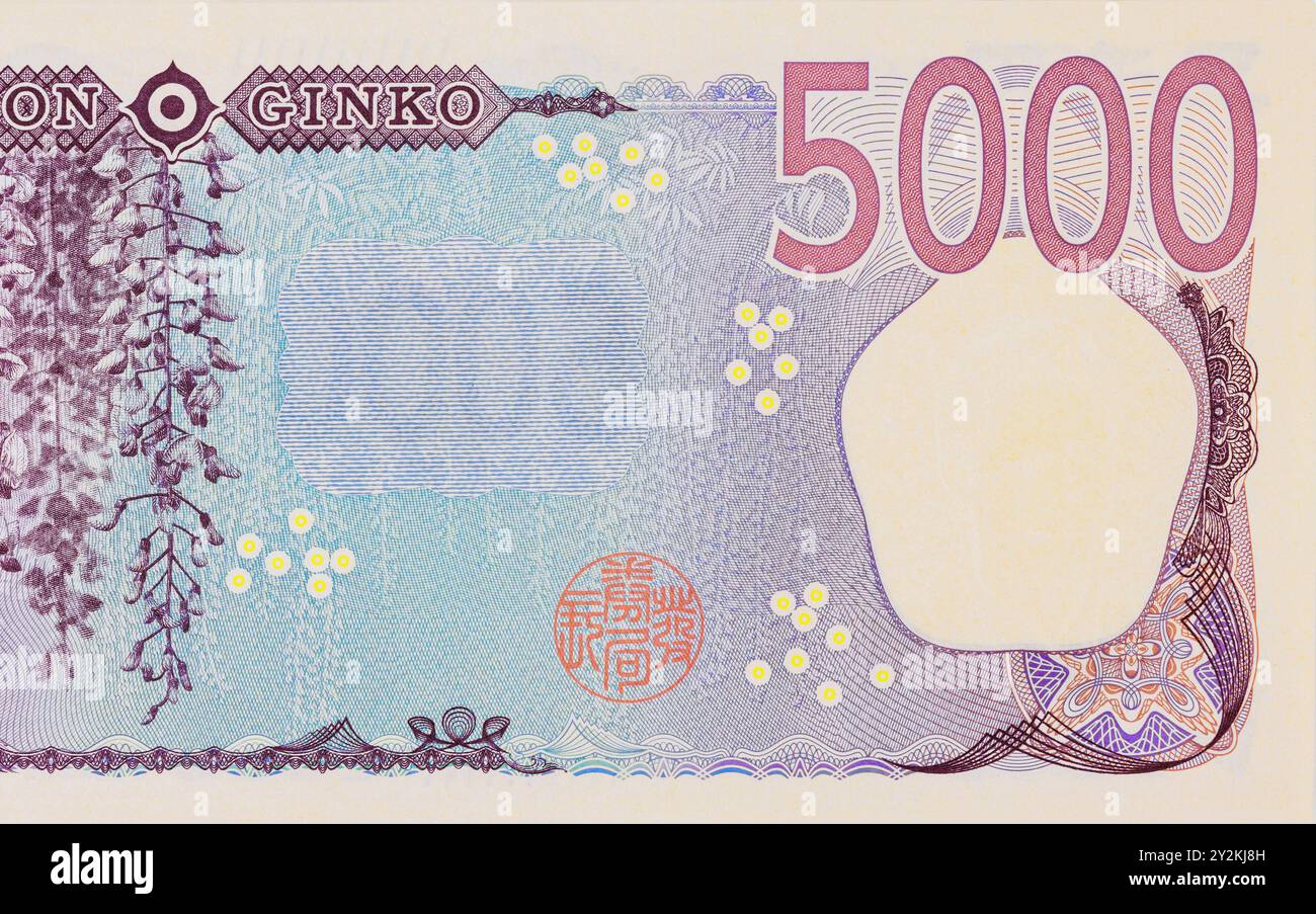 Five thousand yen banknote is Nippon Ginko, Japanese national bank ...