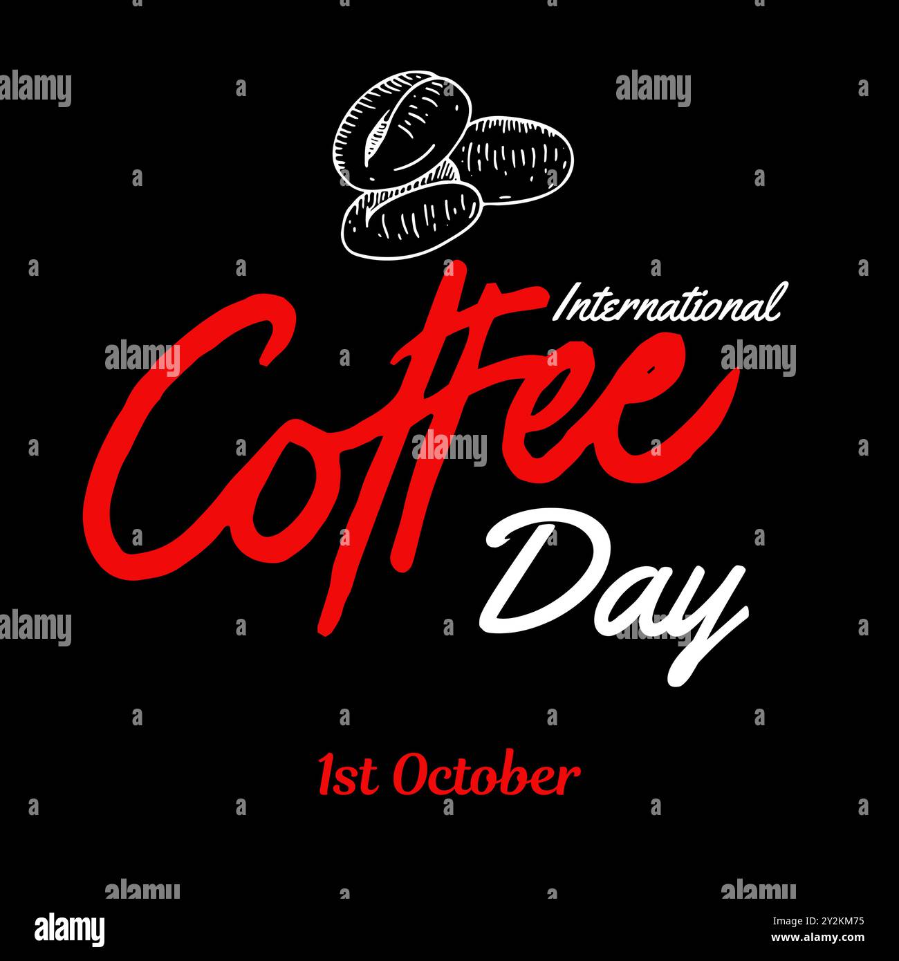 Vintage Retro International Coffee Day, Label Sticker Stamp Logo Design ...