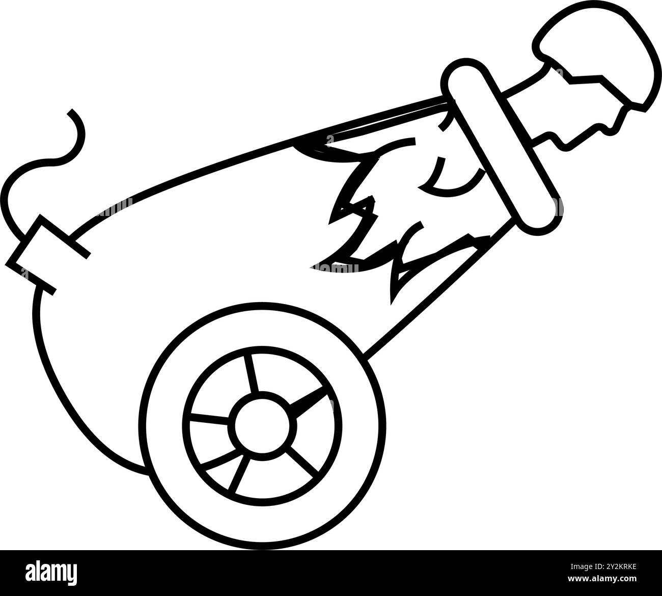 human cannonball carnival show line icon vector illustration Stock ...