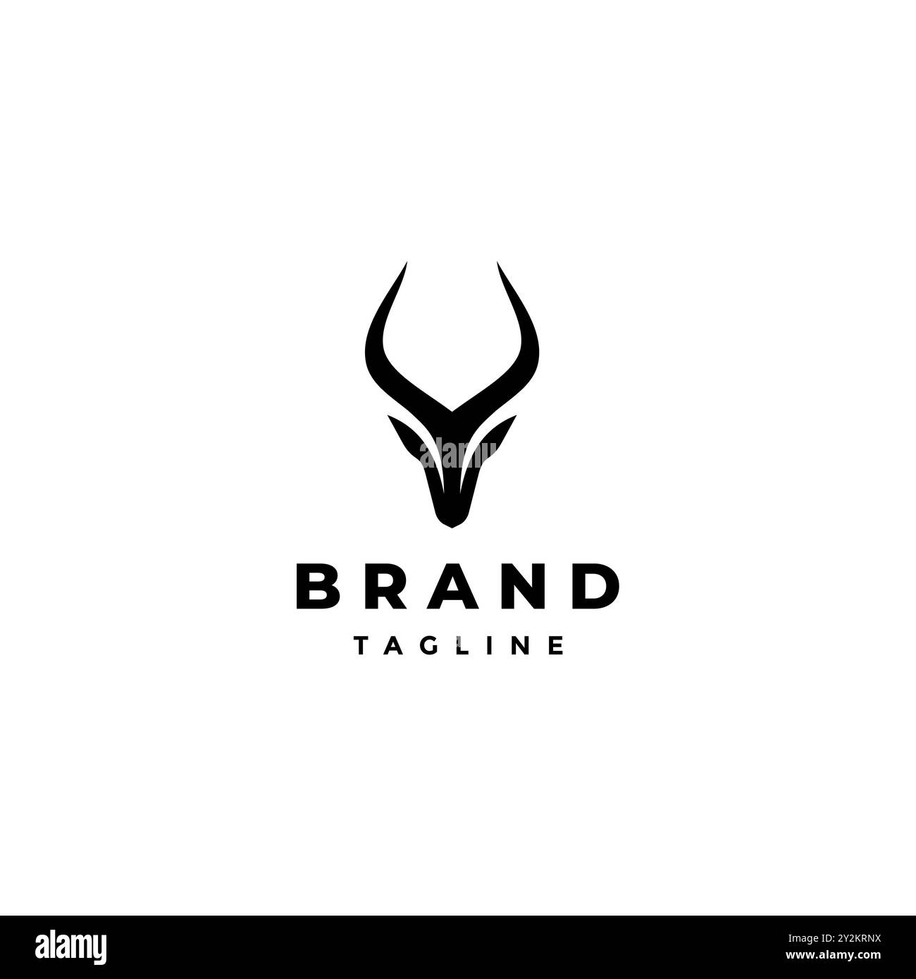 Strong Antelope Head Logo Design. Simple Bold Antelope Head Logo Design ...