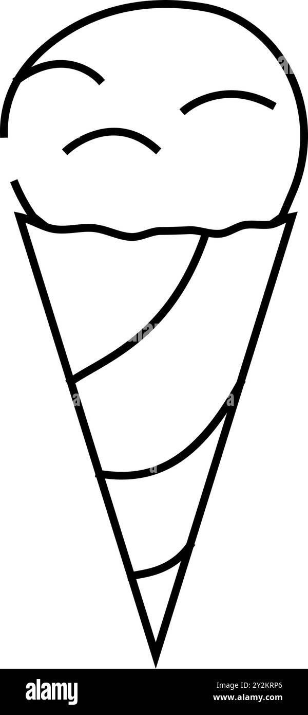 mint chocolate chip ice cream food snack line icon vector illustration ...