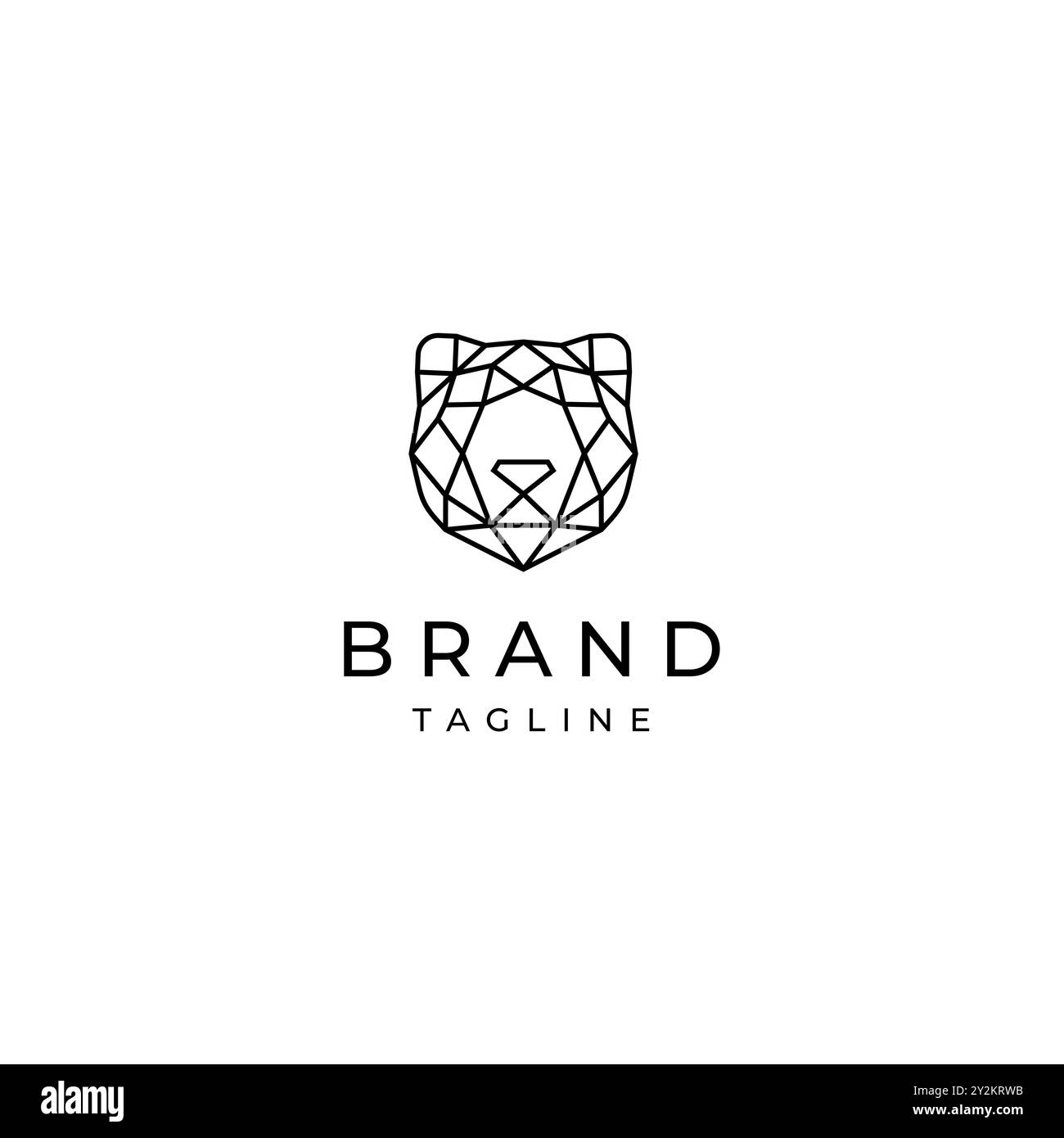 Minimalist Diamond Bear Logo Design. Diamond Shaped Bear Head Design Stock Vector Image & Art ...