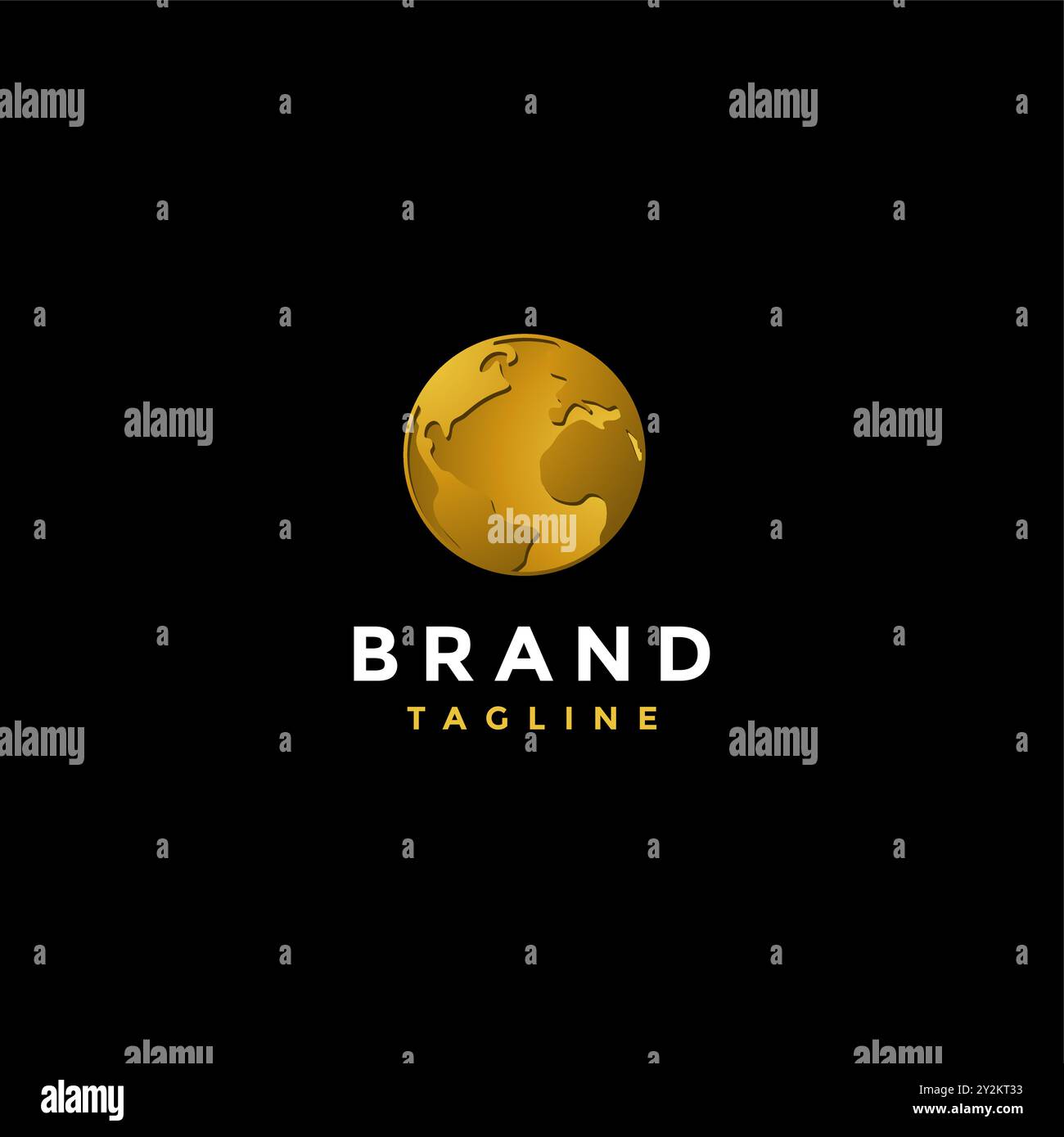 Simple Golden Earth Logo Design. Planet Earth in Gold Color Logo Design ...