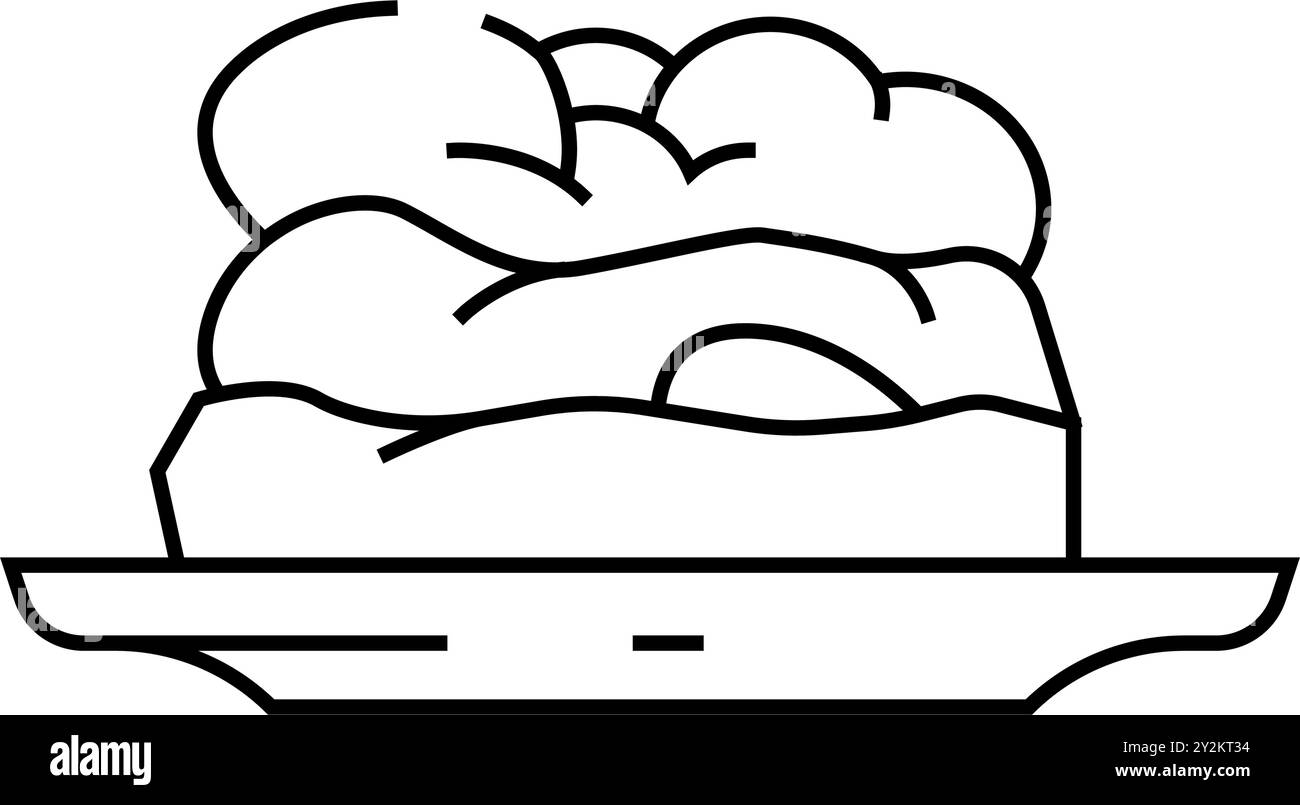 blueberry crumble food snack line icon vector illustration Stock Vector ...