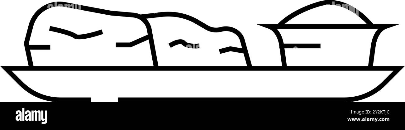 teriyaki chicken japanese food line icon vector illustration Stock ...