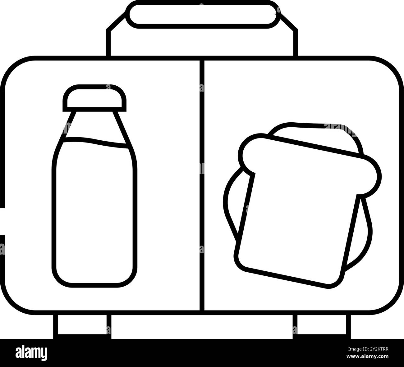 lunch box kids meal line icon vector illustration Stock Vector Image ...