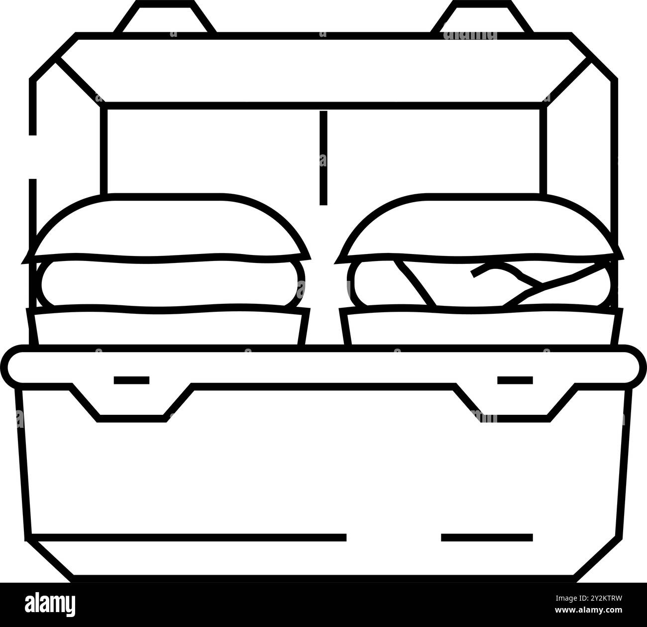 lunch box kids food line icon vector illustration Stock Vector Image ...