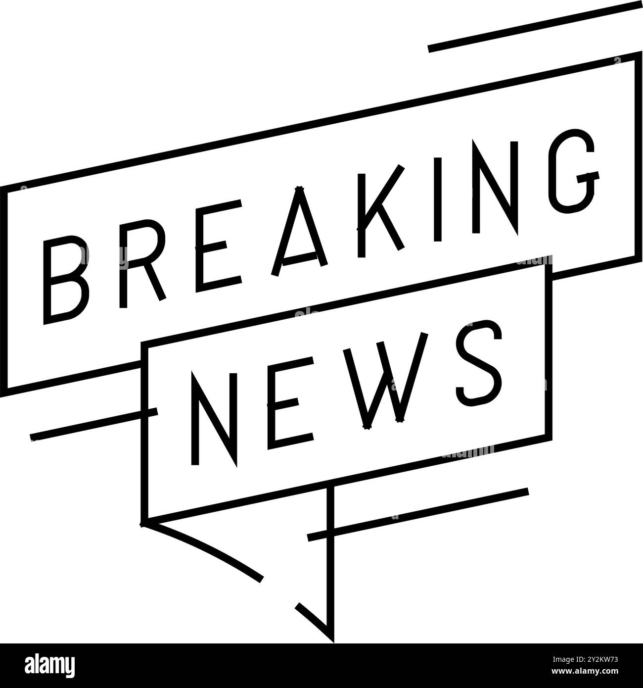 breaking news media line icon vector illustration Stock Vector Image ...
