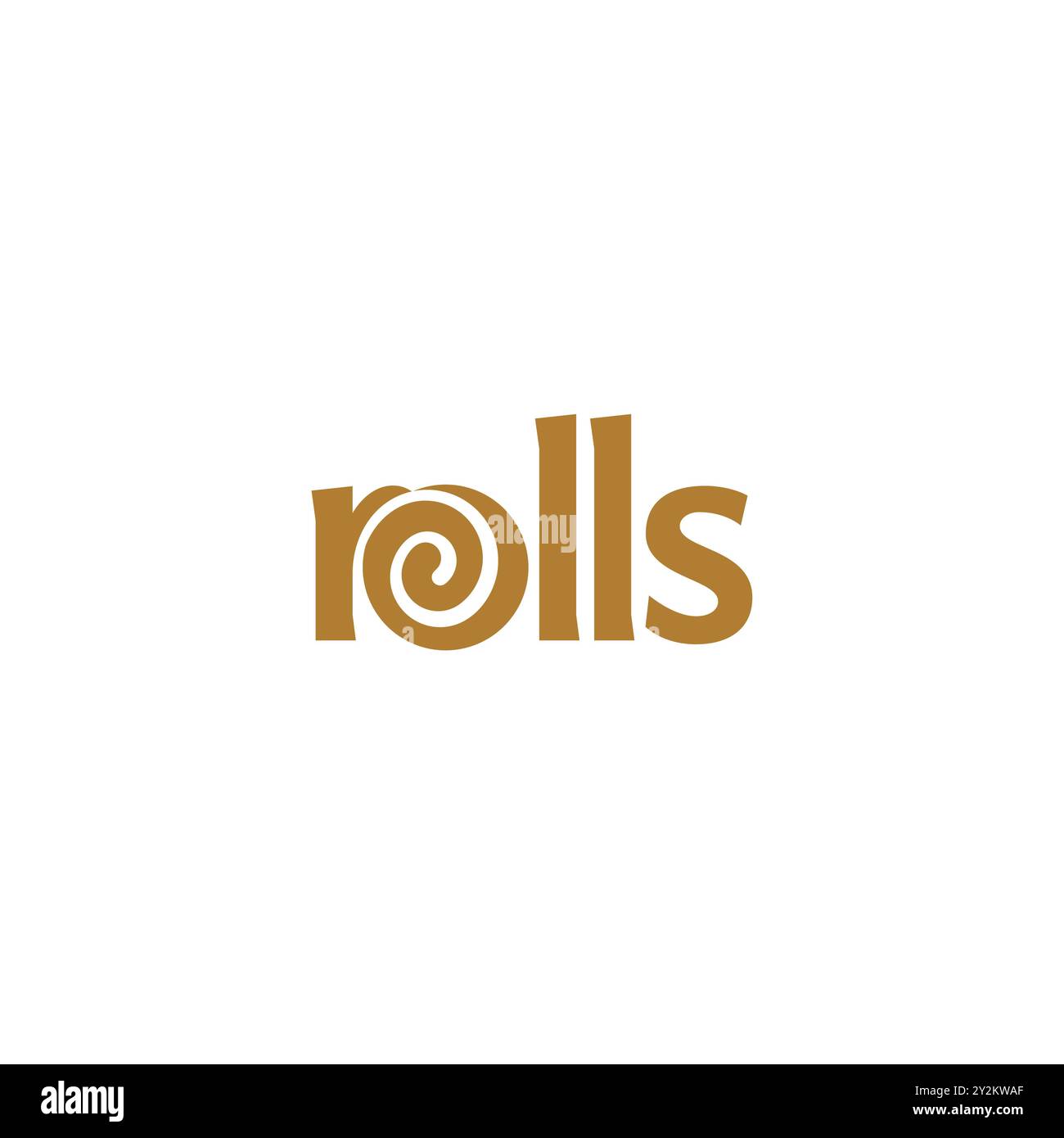 Elegant Rolls Word Logo Design. Roll Effect In Letter O In Word Rolls ...