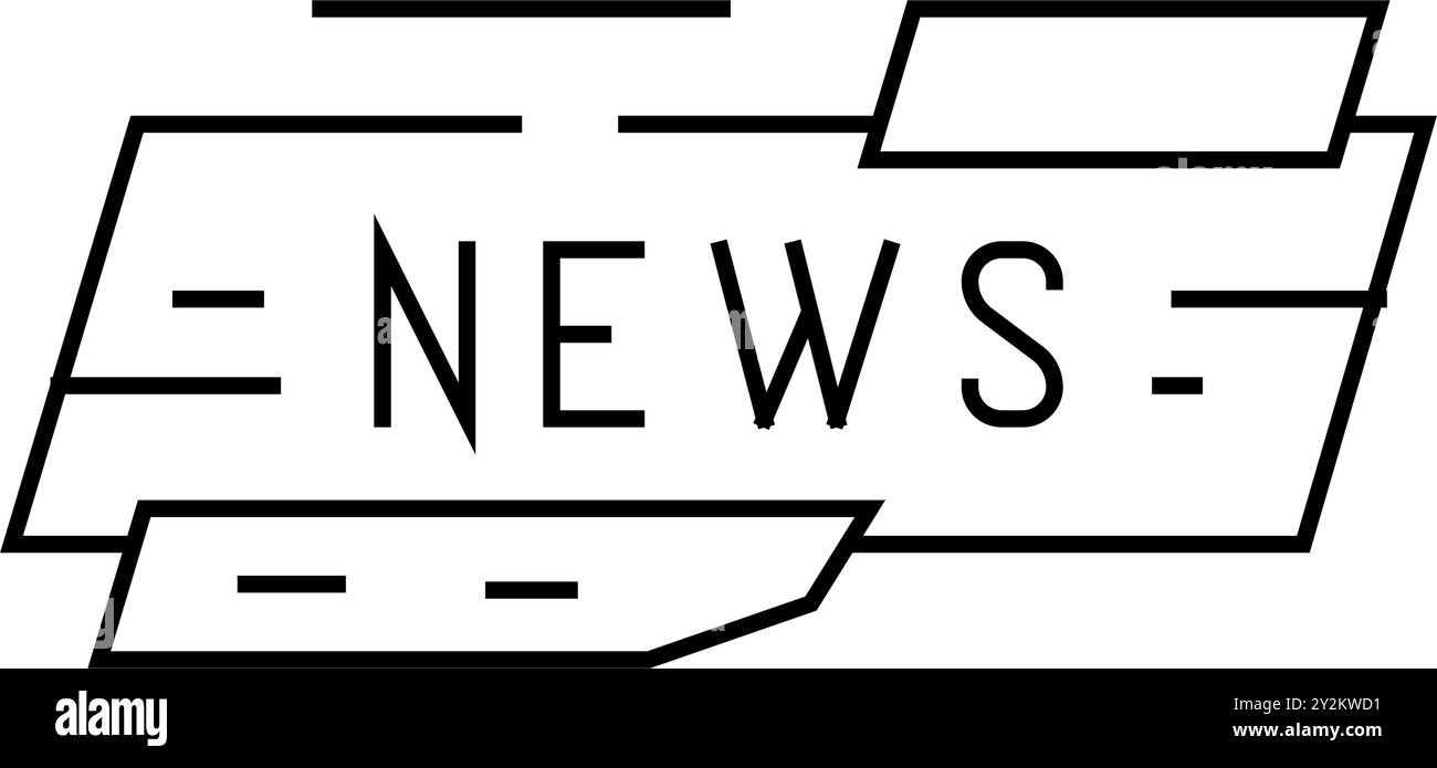 news ticker media line icon vector illustration Stock Vector Image ...