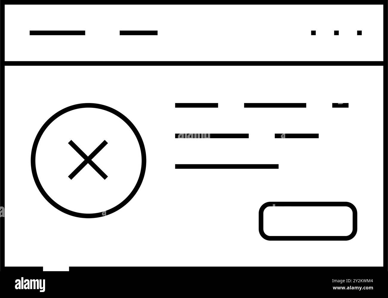 certificate disapprove line icon vector illustration Stock Vector Image ...