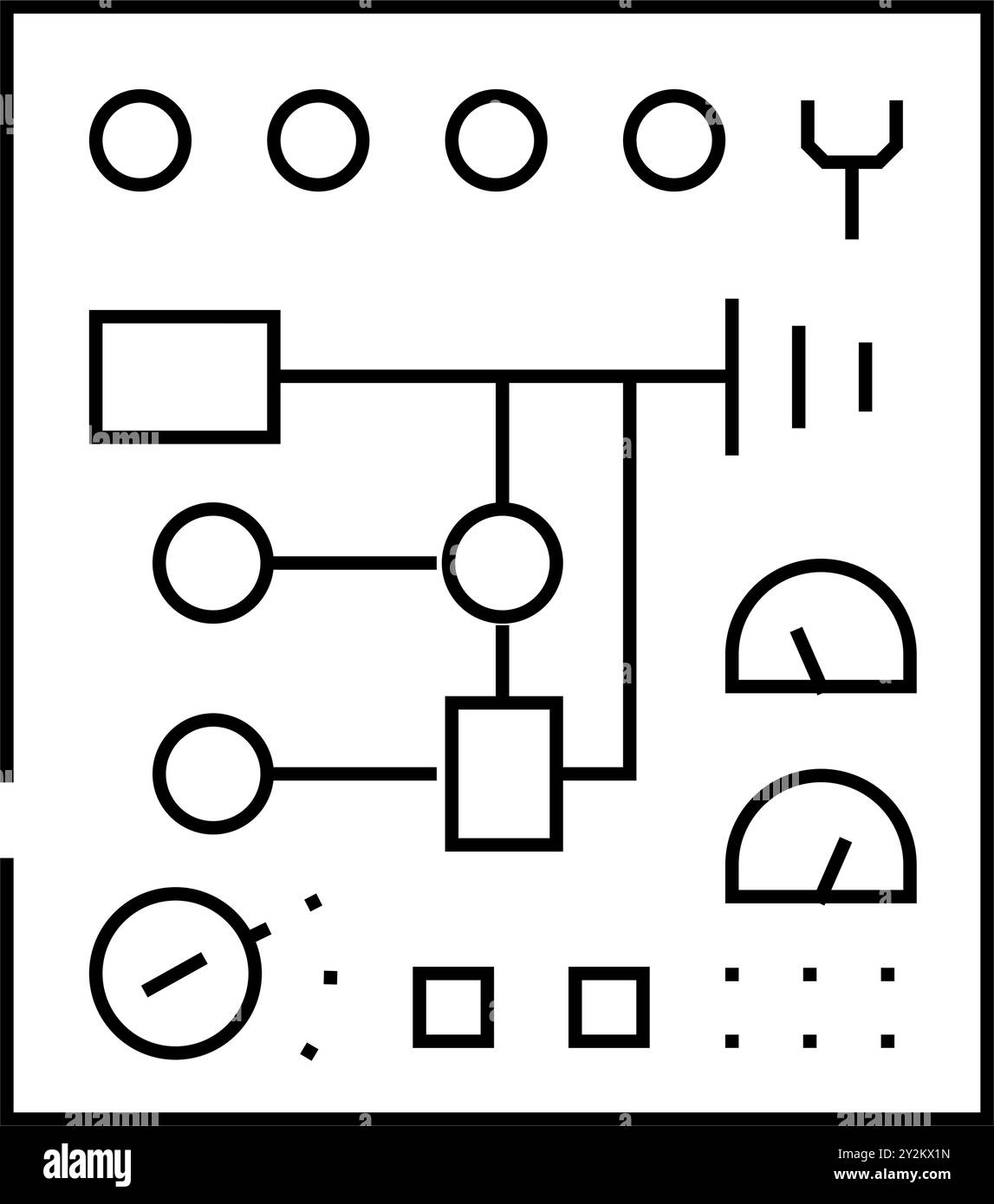 control panel tool work line icon vector illustration Stock Vector ...