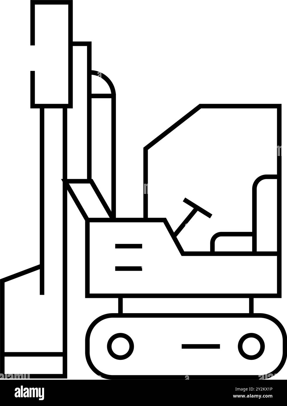 pile driver civil engineer line icon vector illustration Stock Vector ...