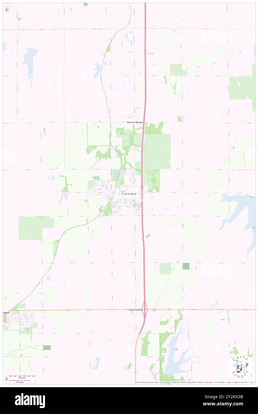 Carbondale kansas map Cut Out Stock Images & Pictures - Alamy