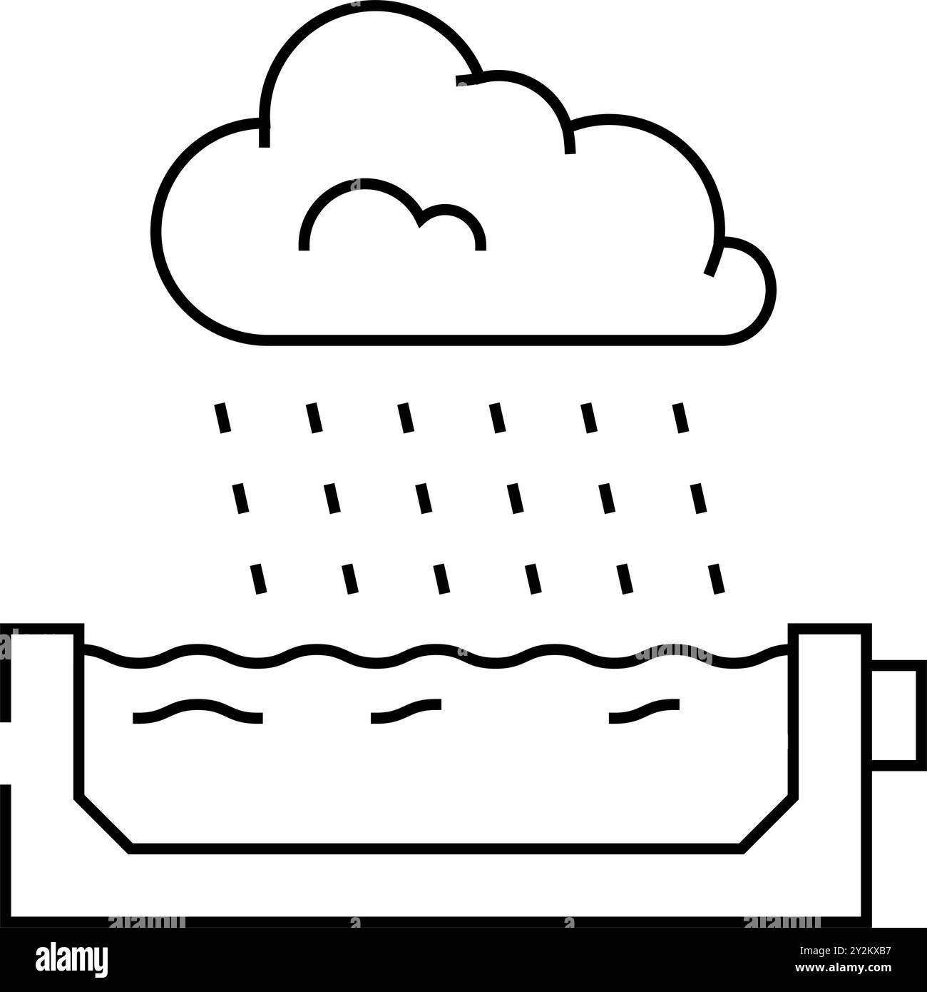 rainwater harvesting environmental line icon vector illustration Stock ...