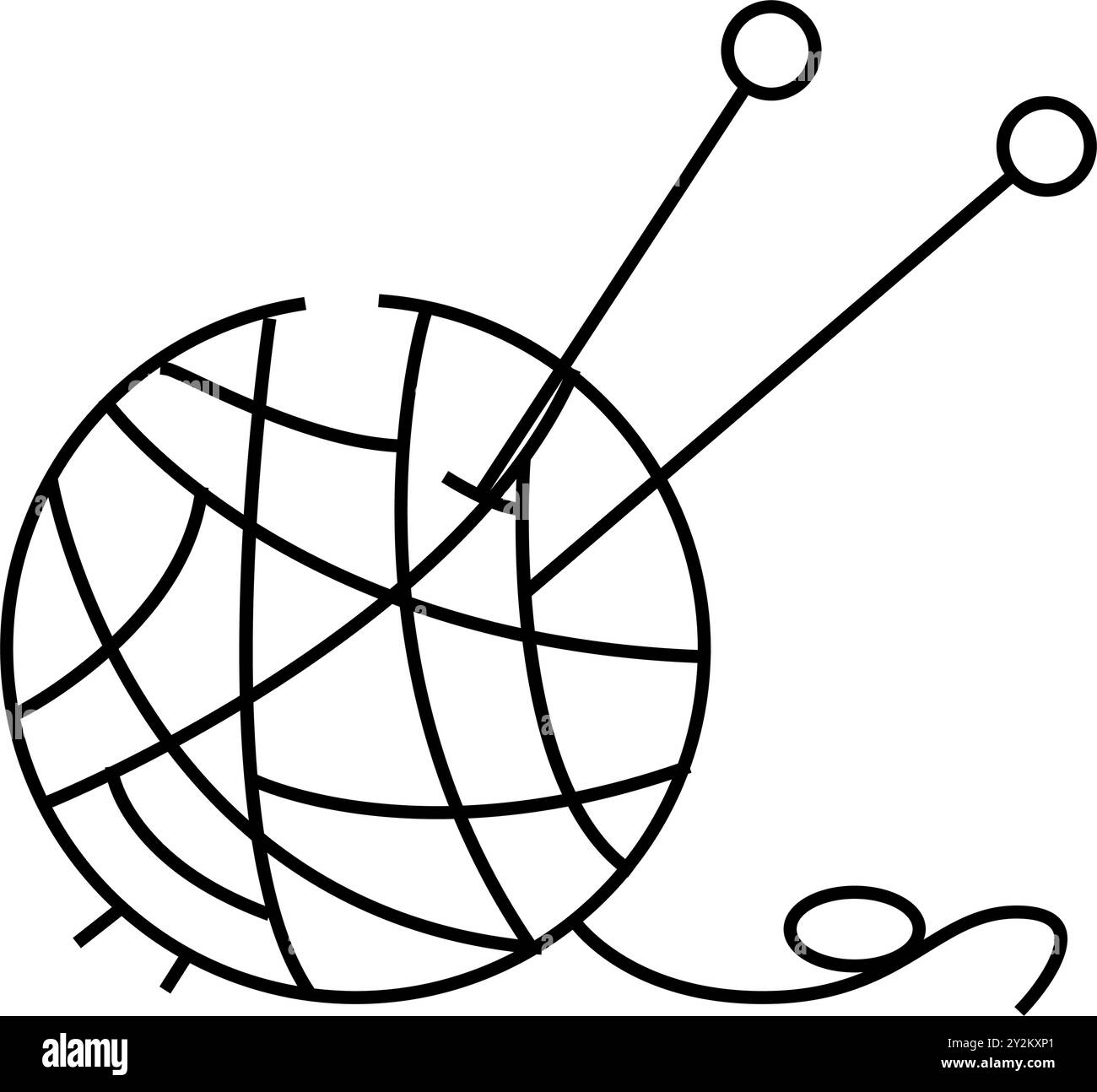 ball yarn knitting wool line icon vector illustration Stock Vector ...