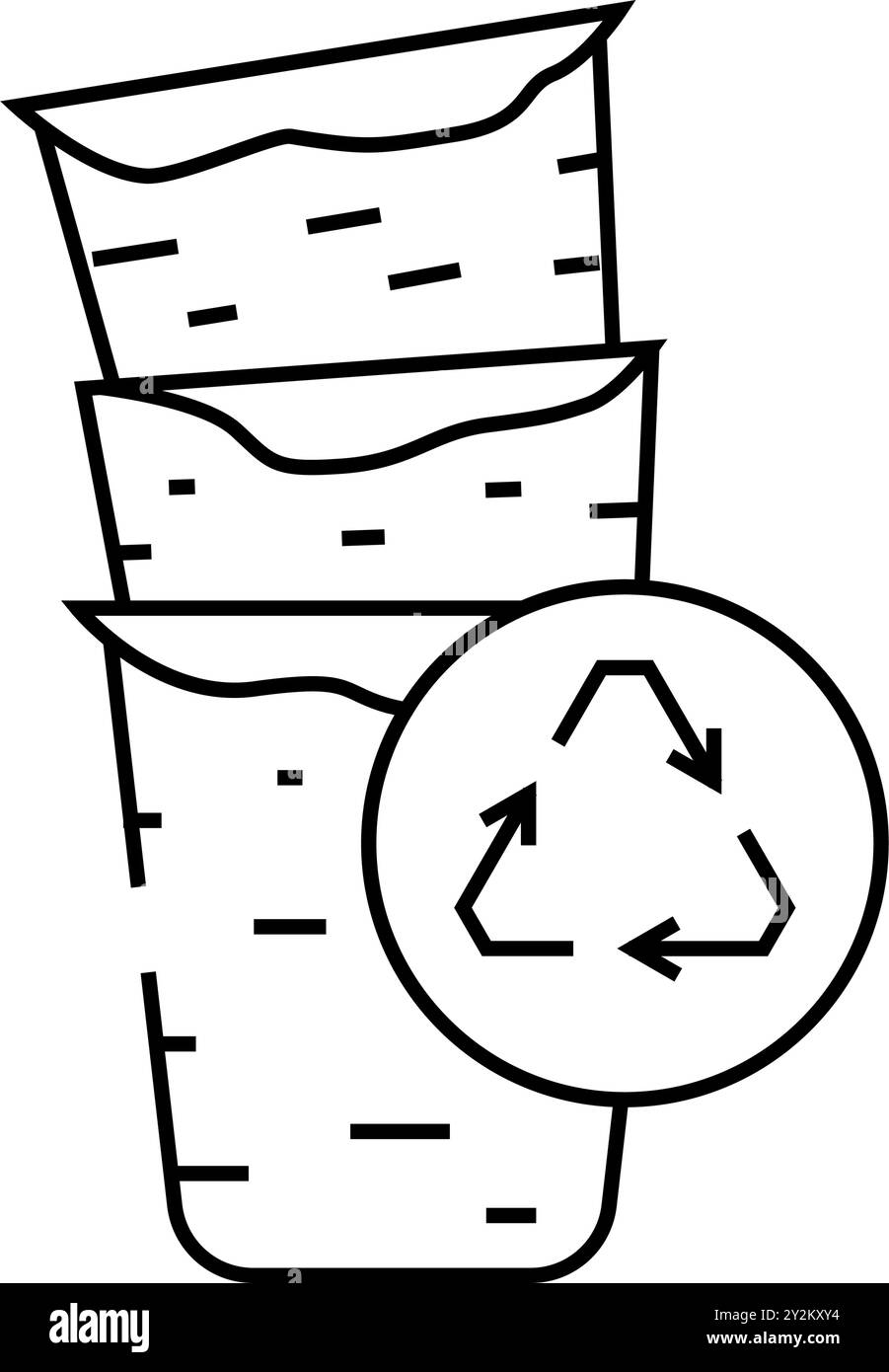 biodegradable materials environmental line icon vector illustration ...