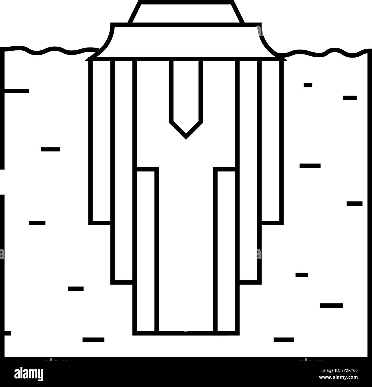 cementing operation petroleum engineer line icon vector illustration ...