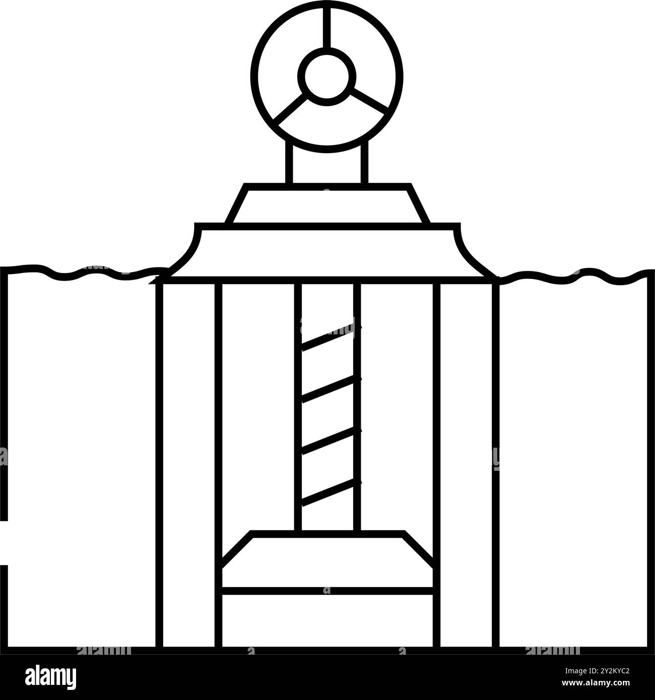 oil well plugging petroleum engineer line icon vector illustration ...