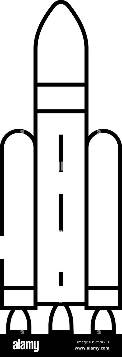 launch vehicle aeronautical engineer line icon vector illustration ...