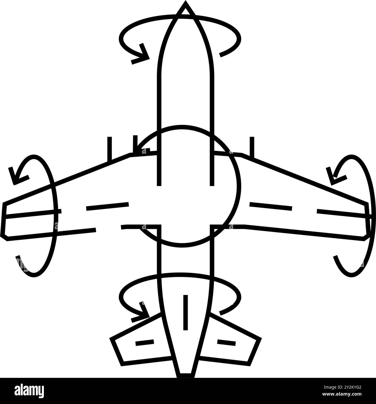 flight control system aeronautical engineer line icon vector ...