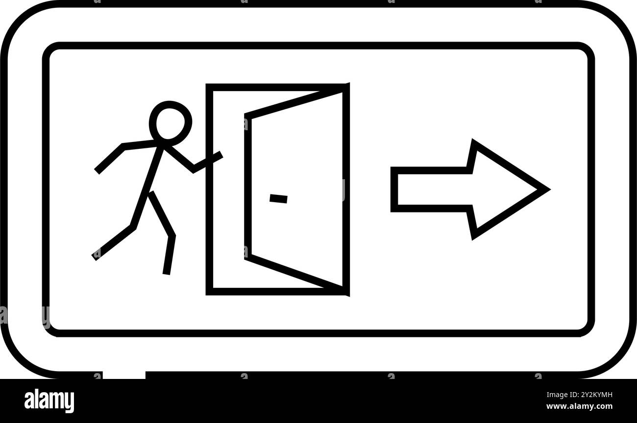 emergency exit alert line icon vector illustration Stock Vector Image ...