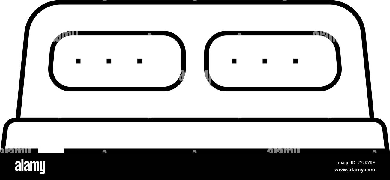 flashing lights alert line icon vector illustration Stock Vector Image ...