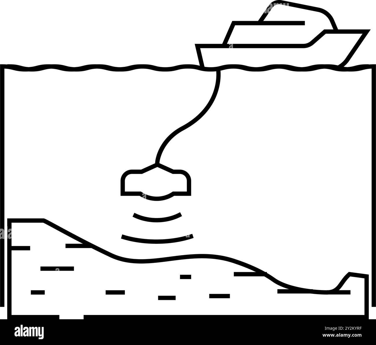 seabed survey petroleum engineer line icon vector illustration Stock ...