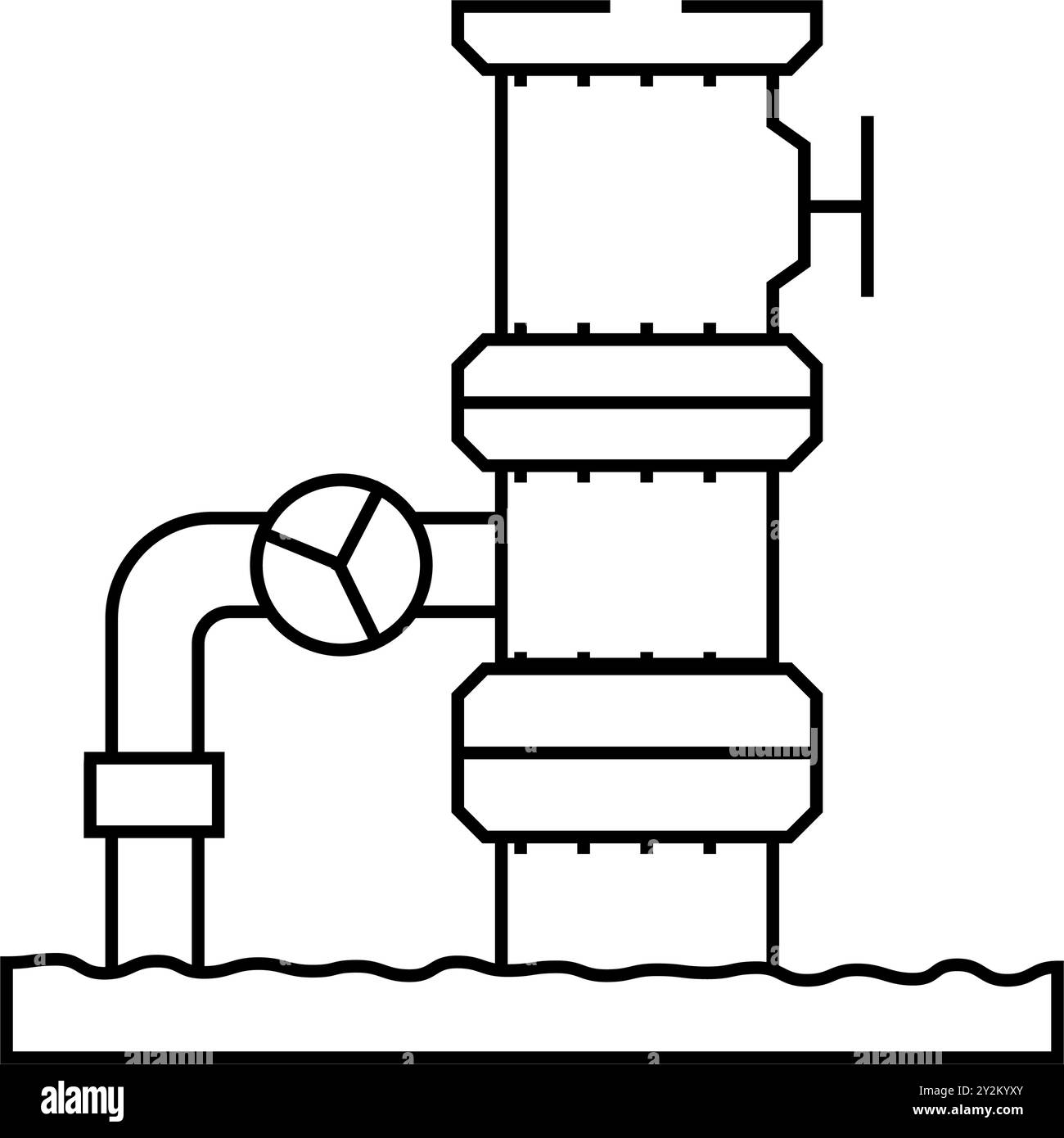 oil wellhead petroleum engineer line icon vector illustration Stock ...