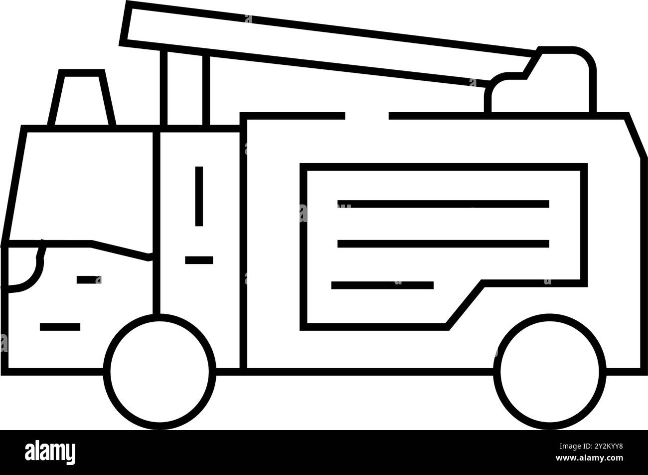 fire engine emergency line icon vector illustration Stock Vector Image ...