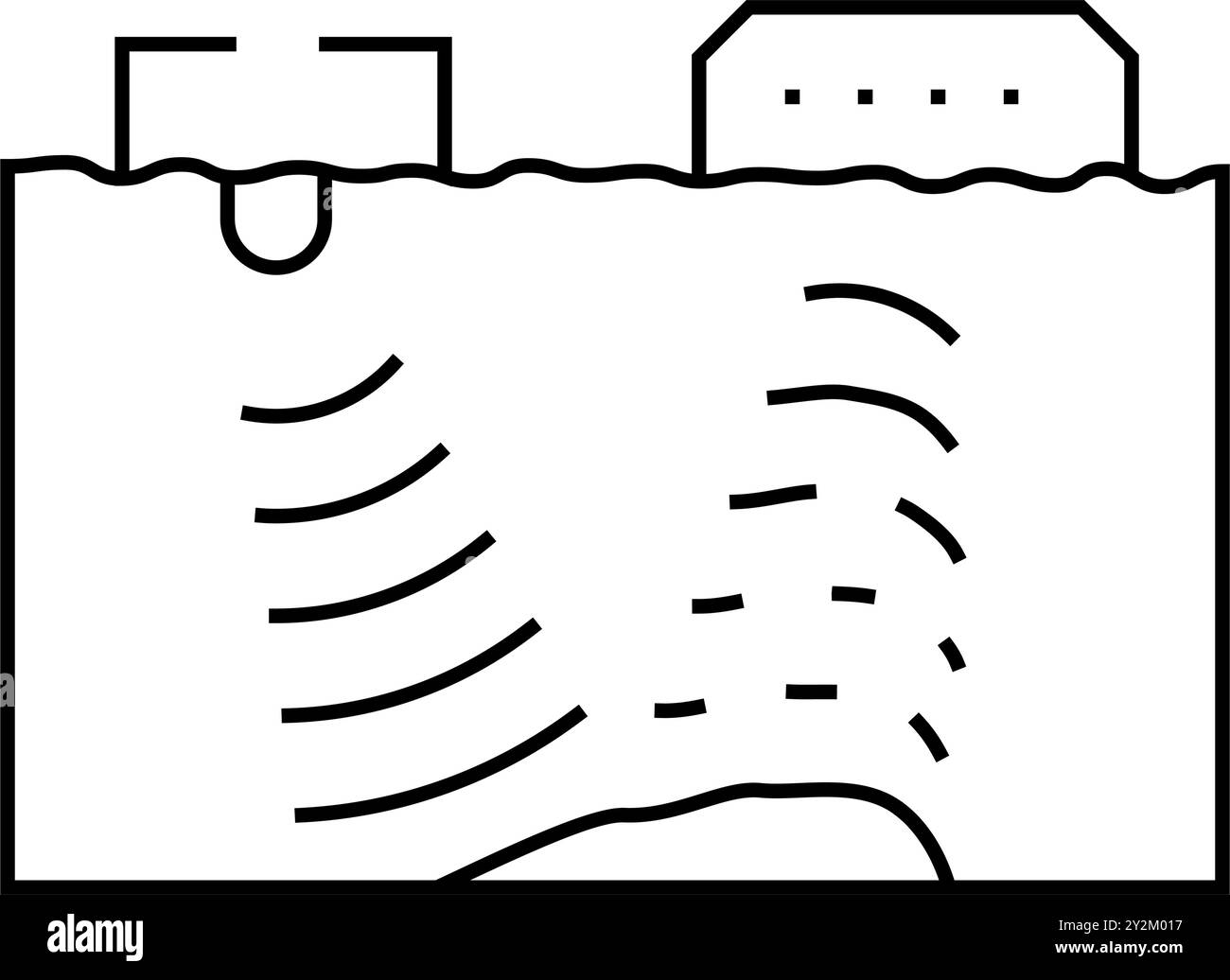seismic surveying petroleum engineer line icon vector illustration ...