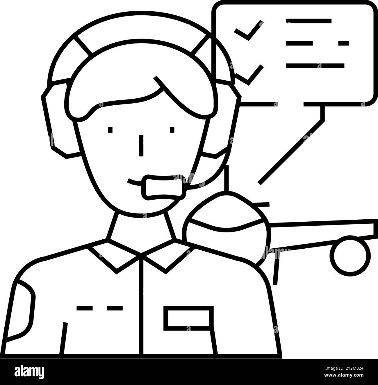 flight test engineer aeronautical engineer line icon vector ...