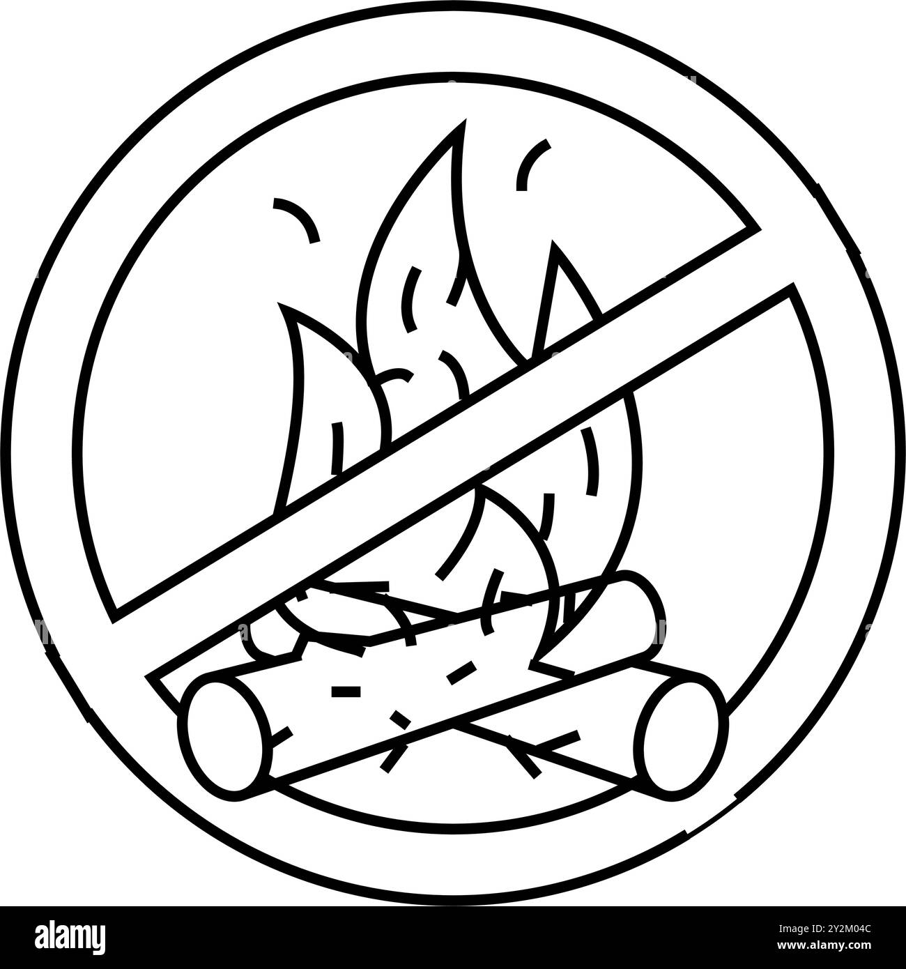 no campfires emergency line icon vector illustration Stock Vector Image ...