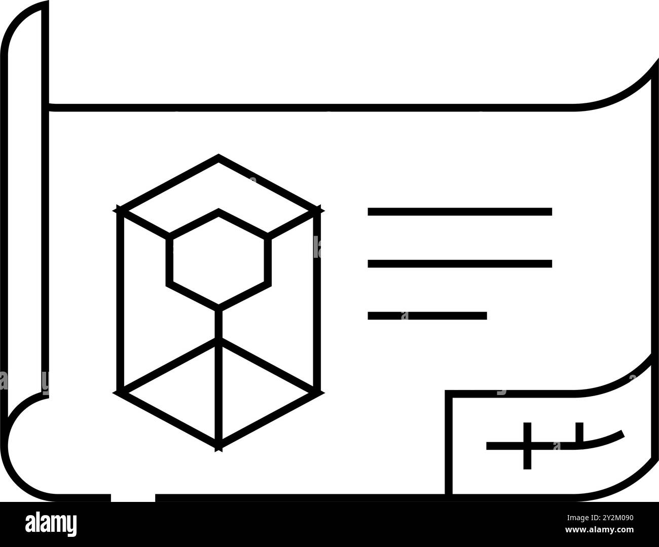 engineering drawing manufacturing engineer line icon vector ...
