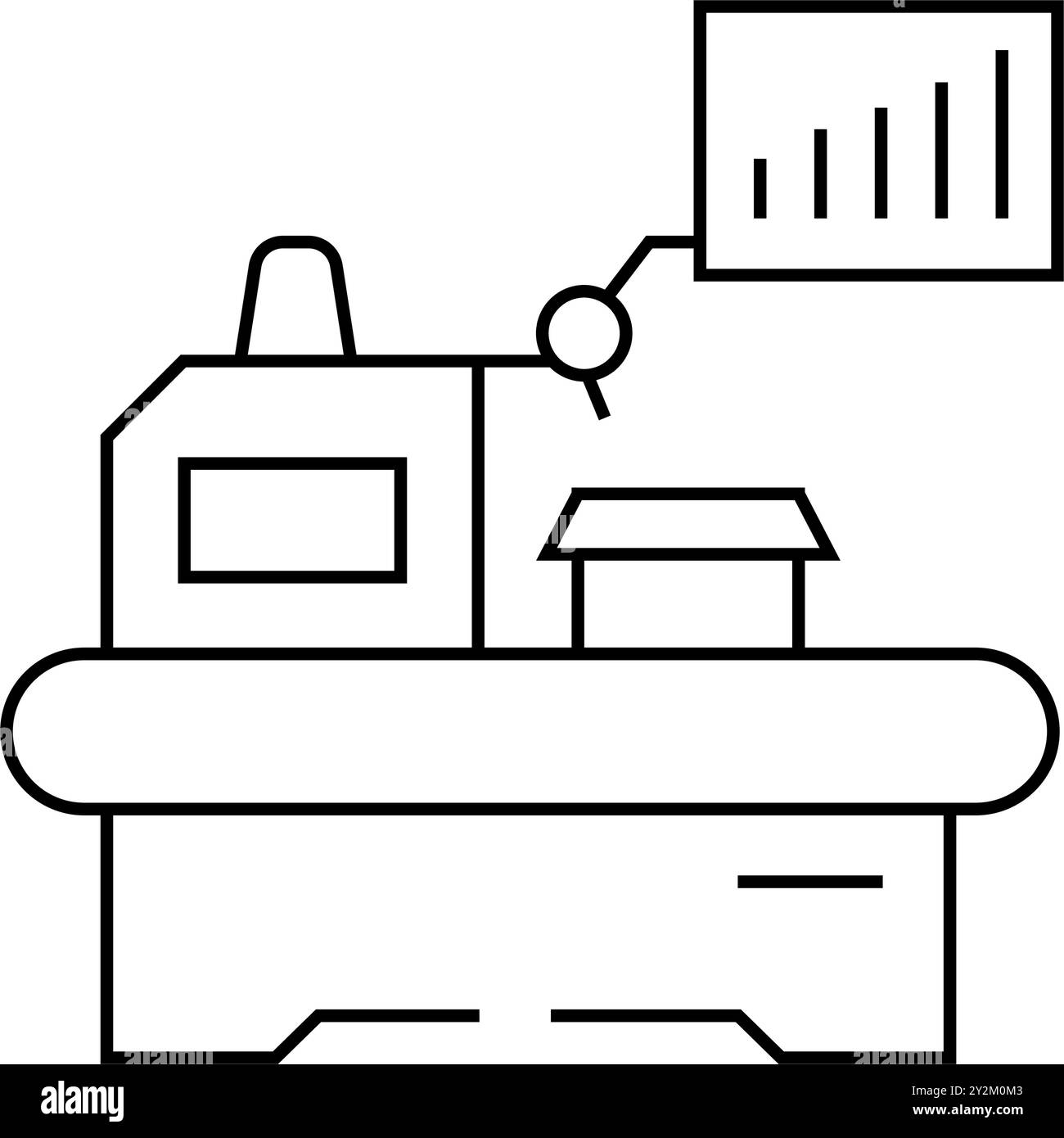 lean manufacturing mechanical engineer line icon vector illustration ...