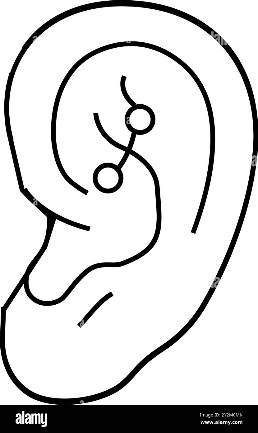 rook piercing earring line icon vector illustration Stock Vector Image ...