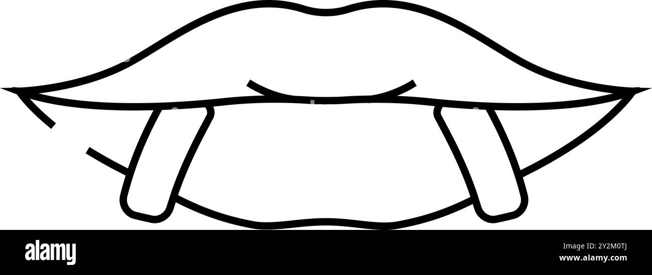 lip piercing fashion beauty line icon vector illustration Stock Vector ...