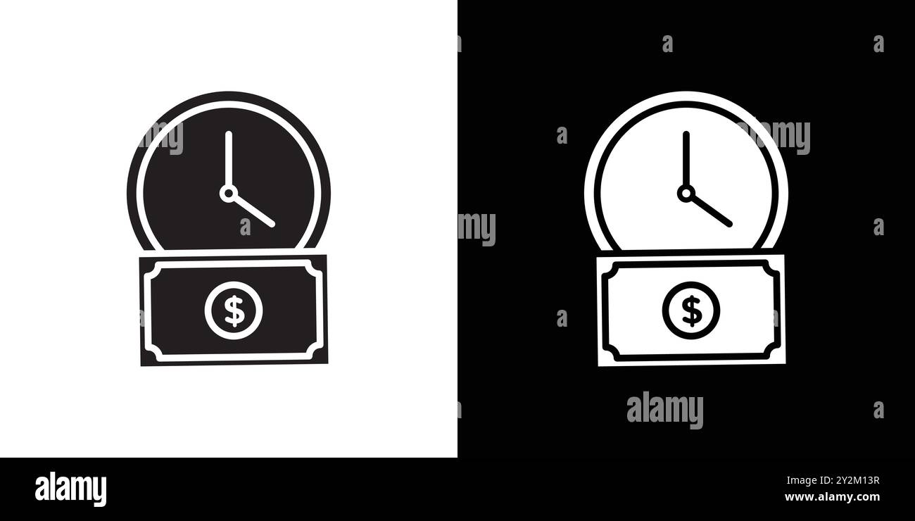 Annuity due icon Black line art vector in black and white outline set ...