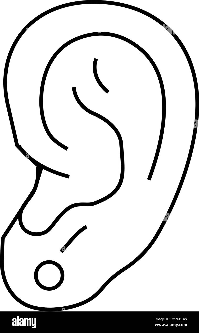 earlobe piercing fashion beauty line icon vector illustration Stock ...